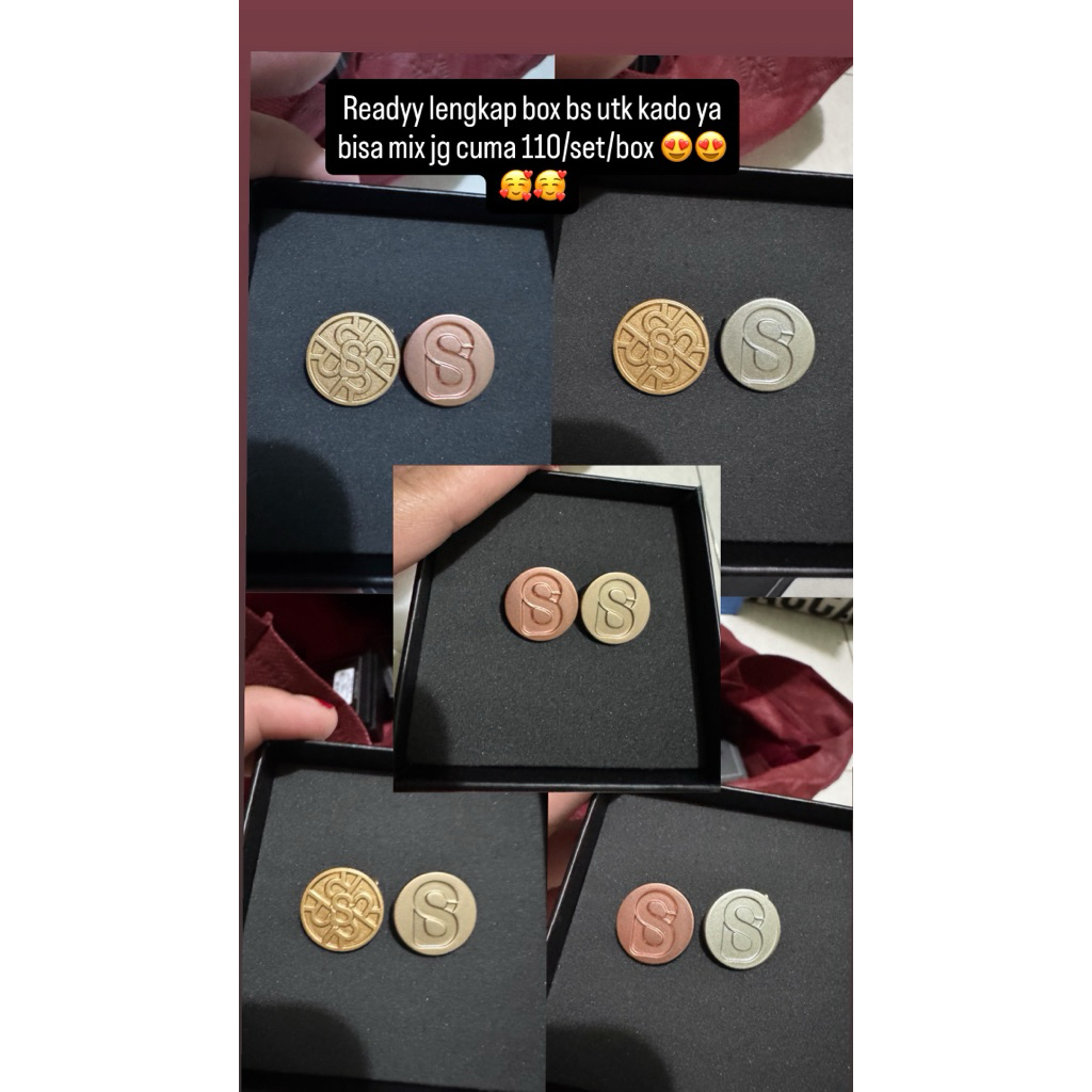 Jual Buttonscarves Brooch With Box New | Shopee Indonesia