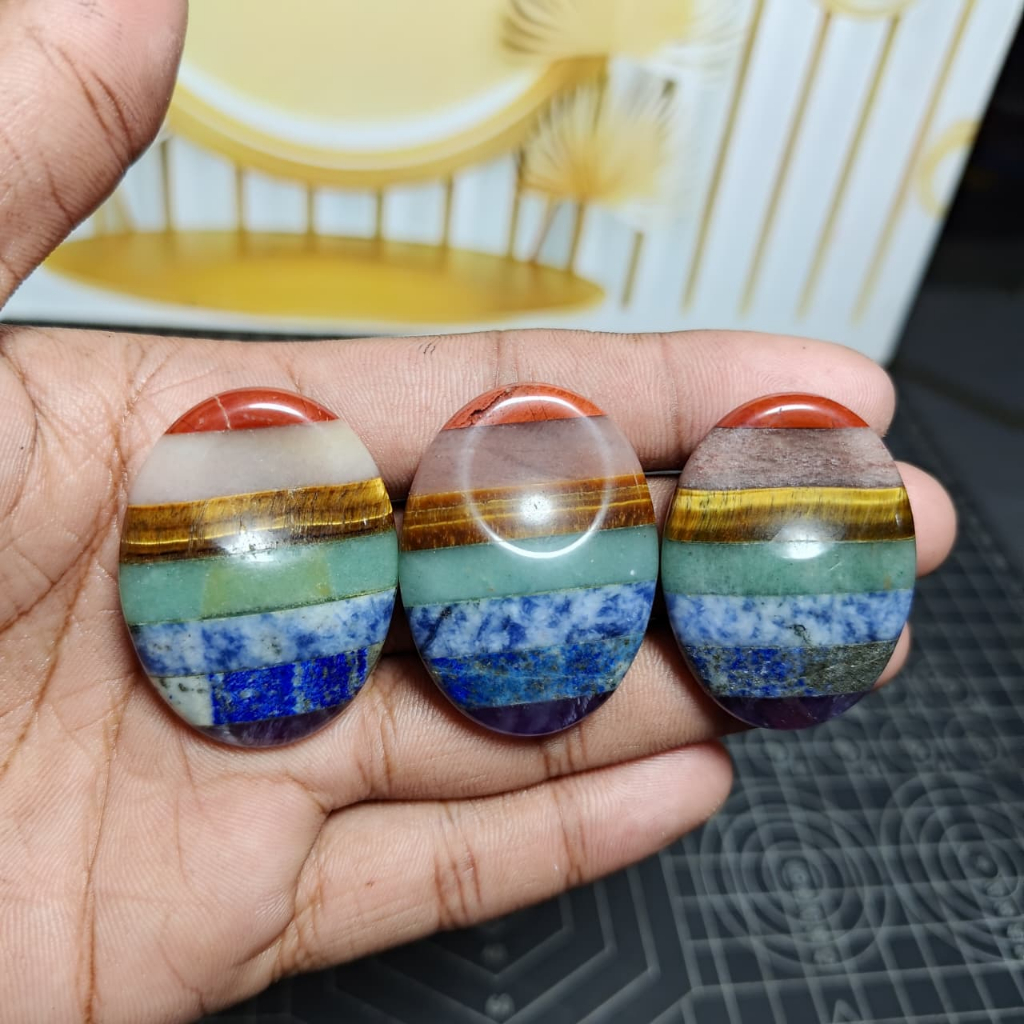 Jual Batu Natural 7 / Seven Chakra Thumb Palm (Harga adalah per pcs ...