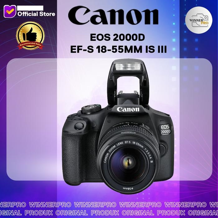 Jual CANON EOS 2000D EF-S 18-55MM III - KAMERA CANON 2000D | Shopee ...