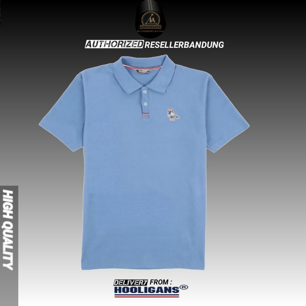 Jual HOOLIGANS Polo Shirt Pigeon Blue | Shopee Indonesia