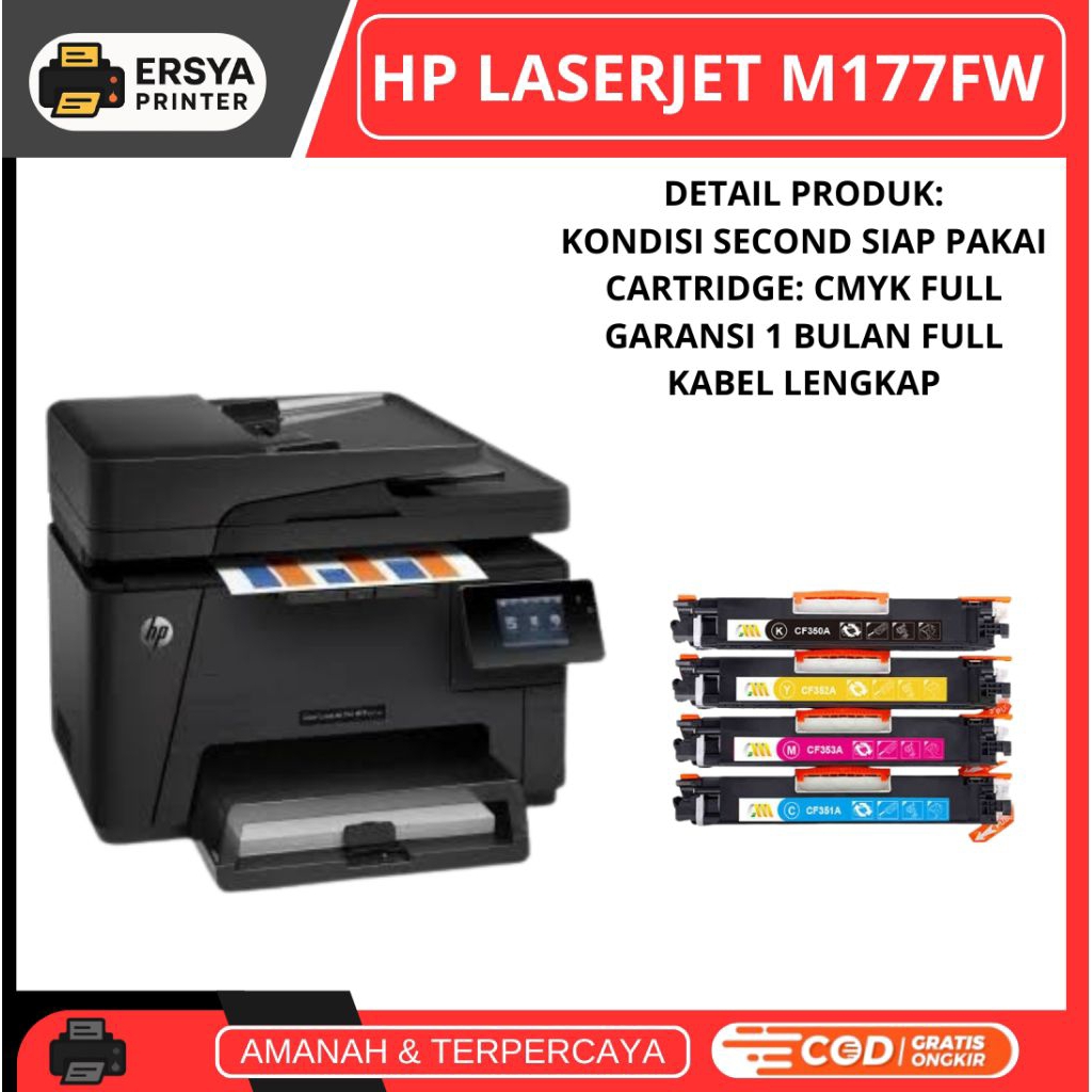 Jual Printer Color HP Laserjet Pro Mfp M177fw Bisa Wifi Printer ...