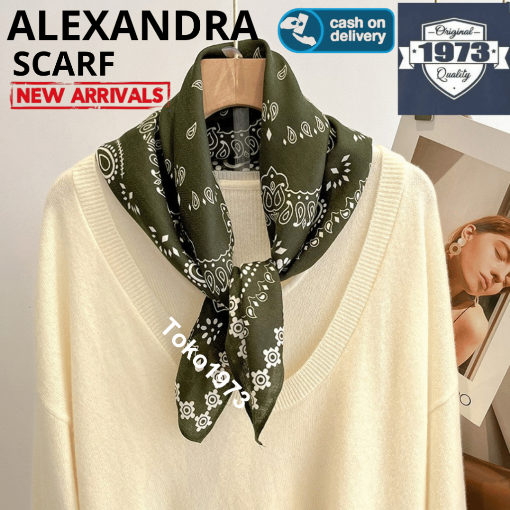 Jual ALEXANDRA 70x70cm Korean syal scarf leher scarf tas neck scarf ...