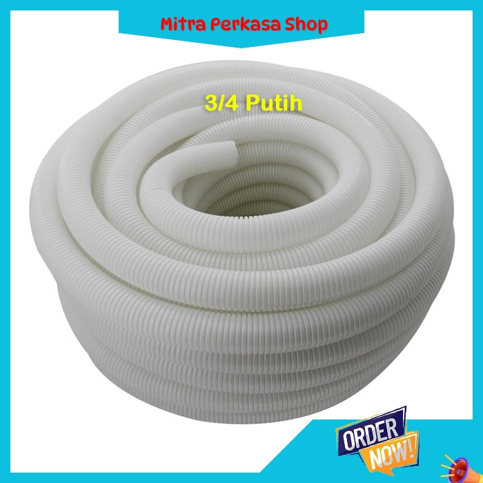 Jual Selang Flexibel 3/4 Putih Harga per Rol / Selang Kabel Listrik ...