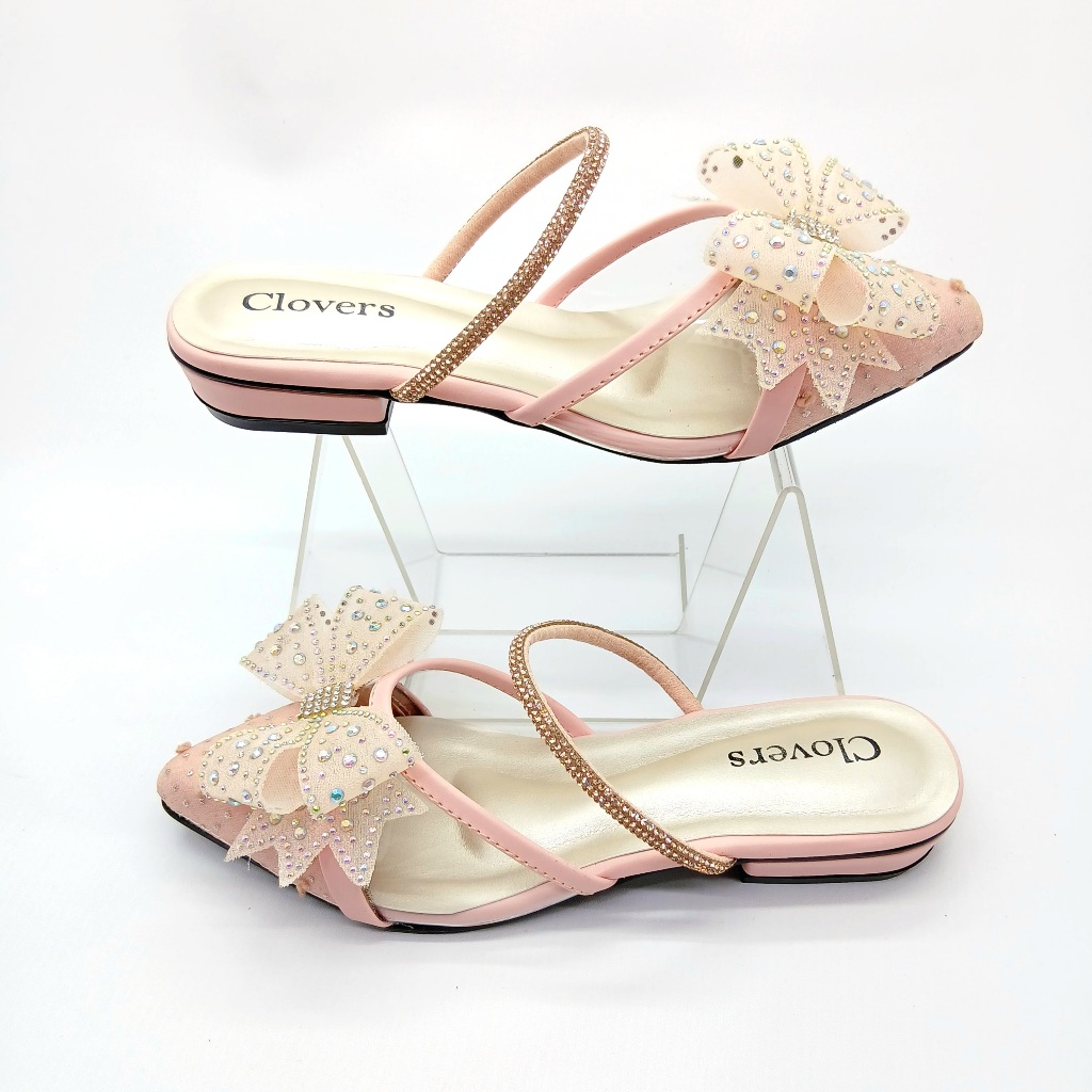 Jual Clovers KIDs 202 Sandal Pesta Anak Permpuan Brukat Henis Flat Hak ...