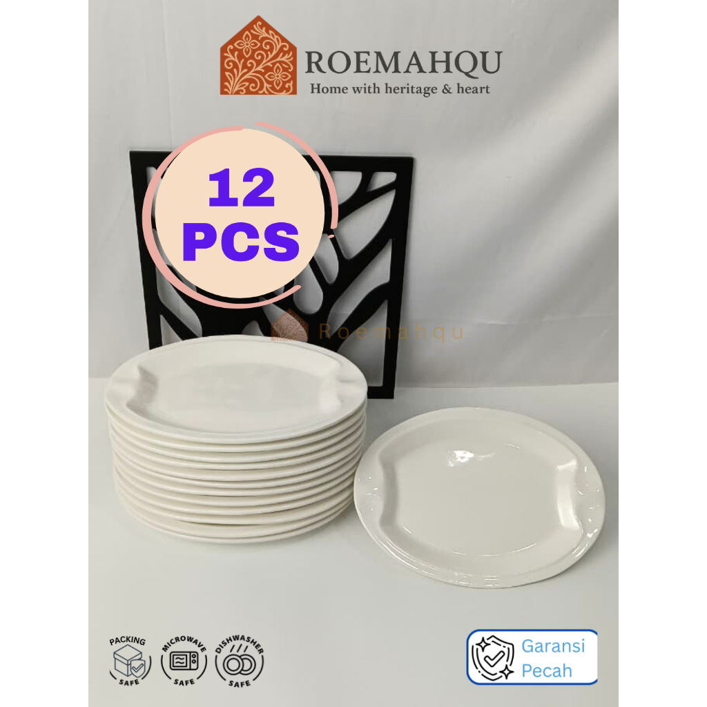 Jual [12 Pcs] PYRAMID Piring Oval Putih Polos Keramik I harga lusinan ...