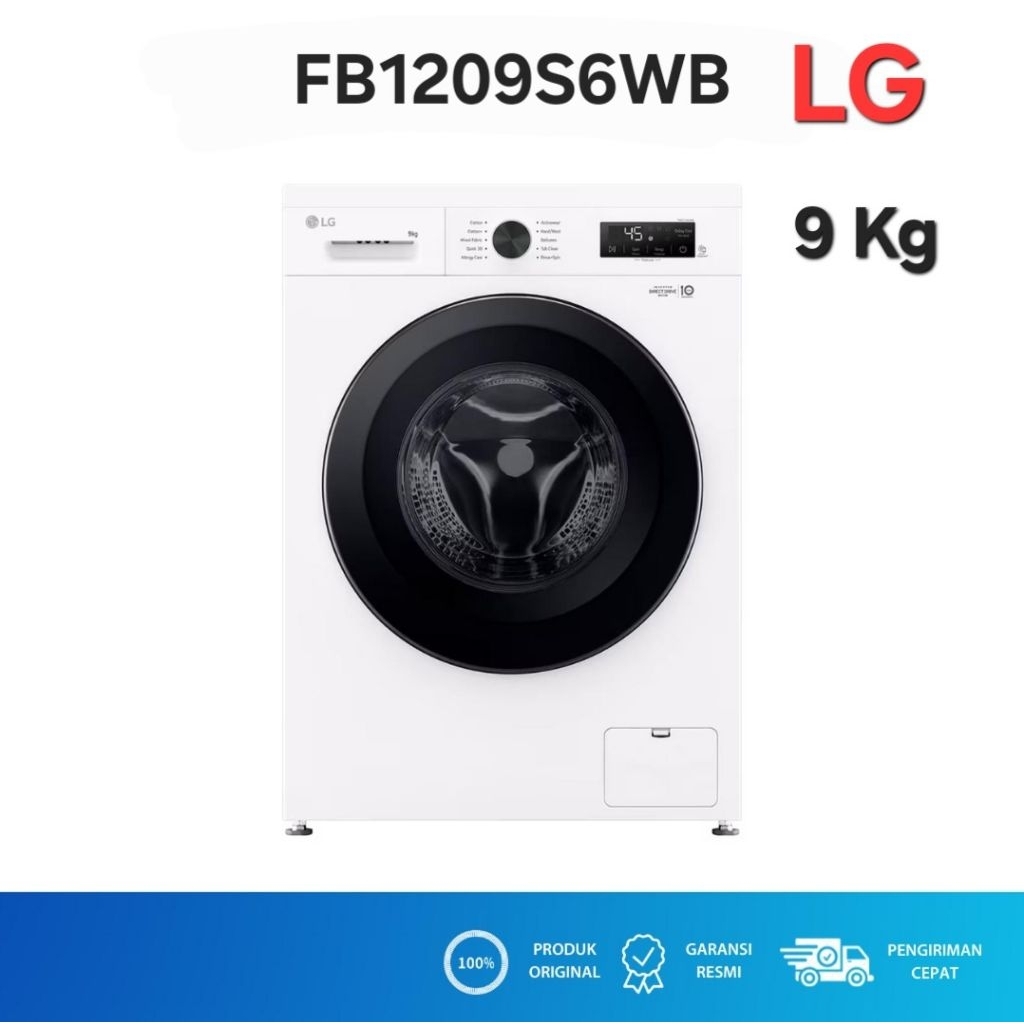 Jual Mesin Cuci 9 KG LG FB1209S6WB Front Loading Inverter mesin cuci LG ...