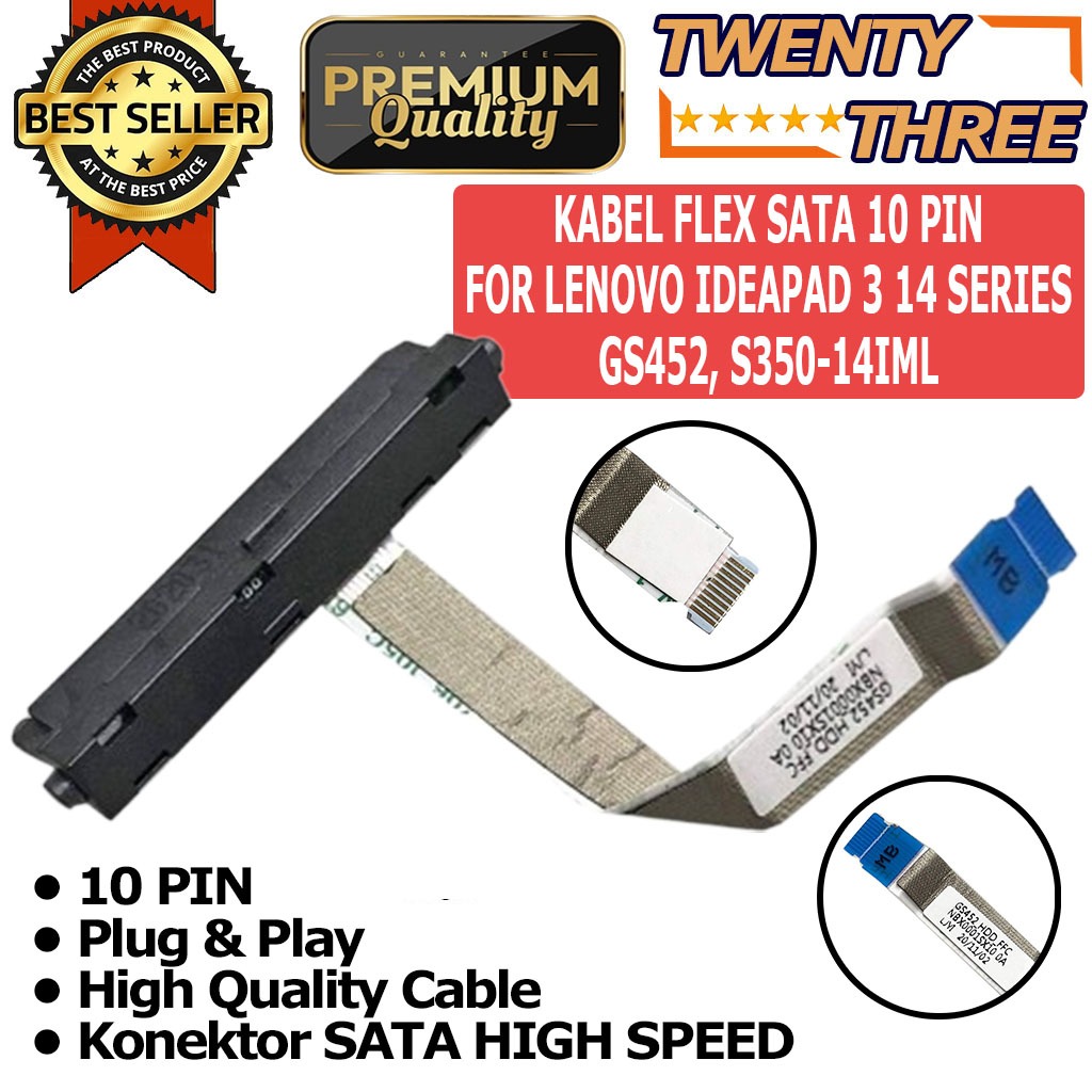 Jual Kabel Flex Fleksibel Flexible Sata HDD SSD 10 Pin 10pin Lenovo ...