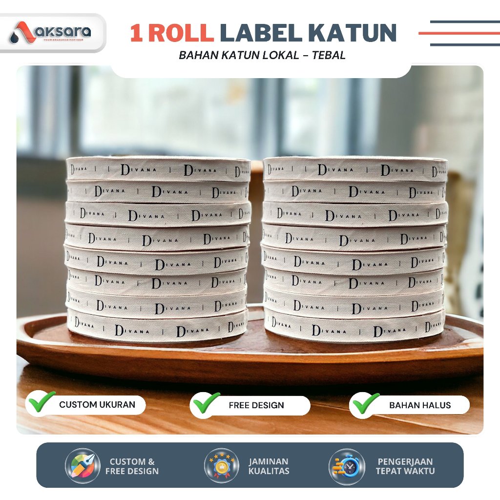 Jual 45 Meter Label Katun Lokal, label piterban, label hijab, label ...