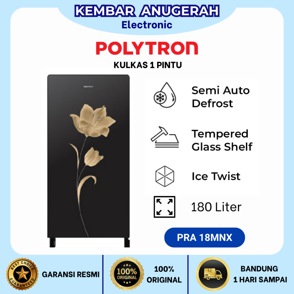 Jual kulkas polytron 1 pintu pra 18 mnx 180 lt garansi resmi | Shopee ...