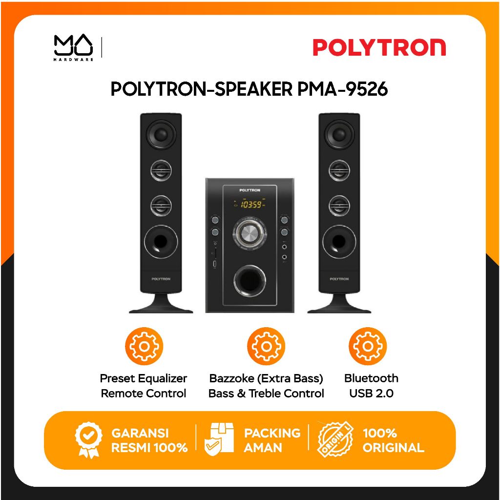 Jual Speaker POLYTRON Bluetooth PMA 9526 - Garansi Resmi | Shopee Indonesia