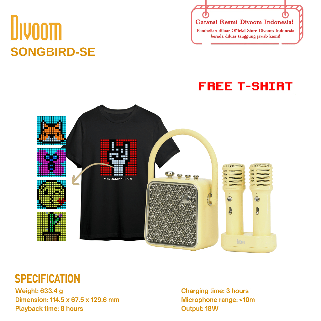 Jual Divoom Songbird-SE Speaker and Karaoke with Dual Mic | Shopee ...