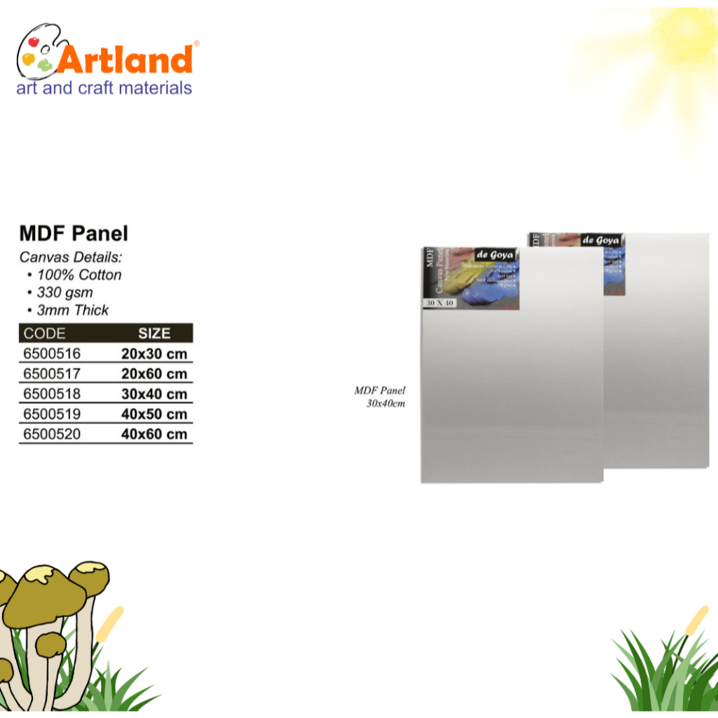 Jual MDF Canvas Panel De Goya 330gsm – Kanvas Premium 100% Cotton ...