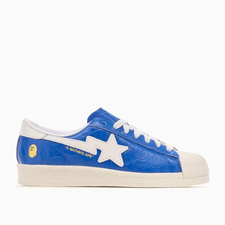 Jual Bape x Adidas Superstar Vintage Blue White Original Resmi | Shopee ...