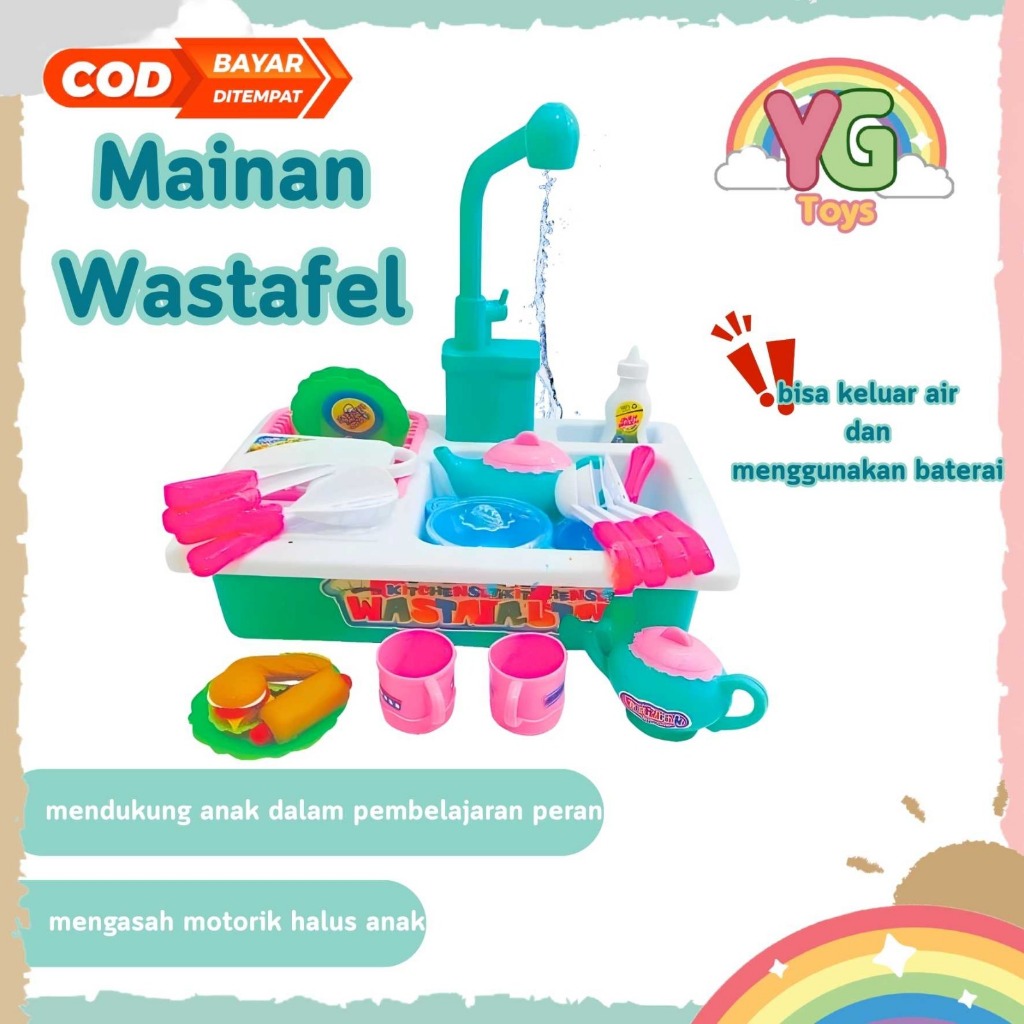 Jual YGtoys Mainan Anak Cuci Piring Kitchen Set Wastafel Dapur Bisa ...