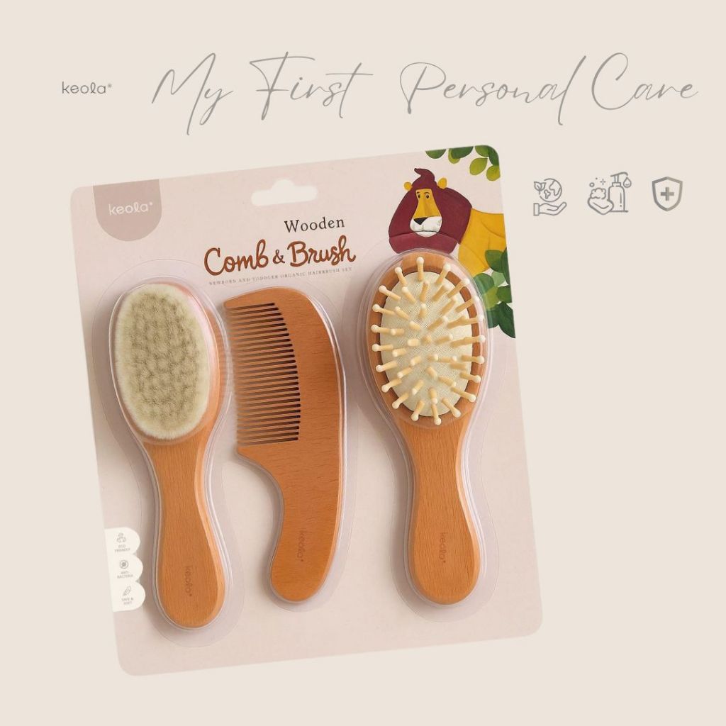 Jual Keola - Set Sisir Kayu Rambut Anak Premium Wooden kids Comb ...