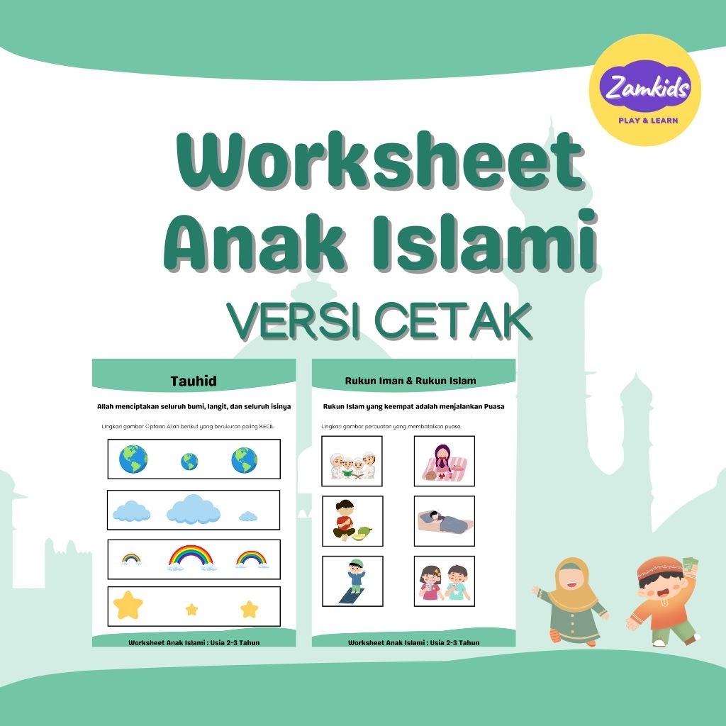 Jual WORKSHEET AKTIVITAS LEMBAR KERJA ISLAMI ANAK BALITA PAUD TK MUSLIM ...