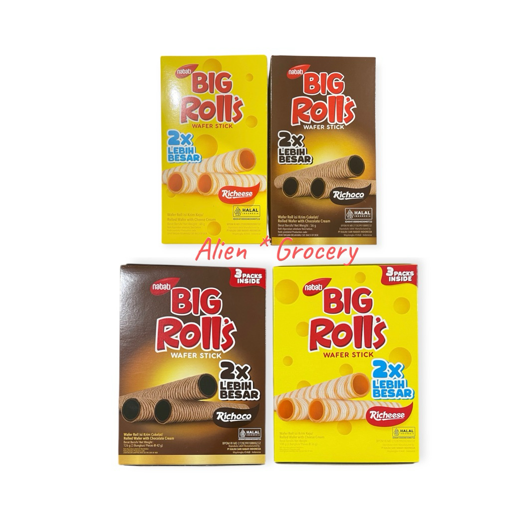 Jual NABATI BIG ROLLS Roll Wafer Stick Chocolate Coklat Cheese Keju ...