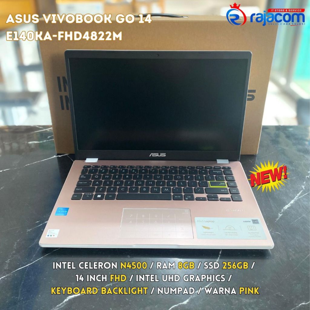Jual ASUS Vivobook Go 14-E140KA-FHD4822M Intel Celeron N4500 RAM 8GB ...