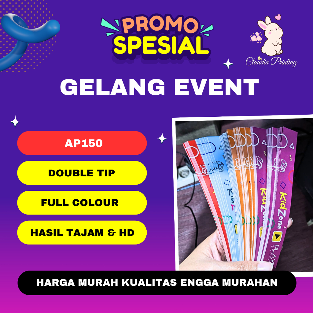 Jual Cetak Gelang Konser Bahan Kertas Art Paper 150GR / Print Custom ...