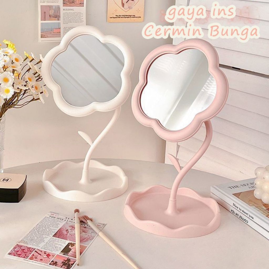 Jual Cermin Kekinian Model Bunga Cantik Standing Aesthetic Dapat ...