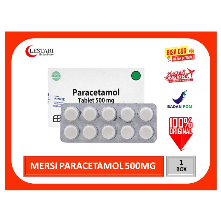 Jual [ BOX ] MERSI Paracetamol 500mg Box isi 10 Strip – Obat Demam ...