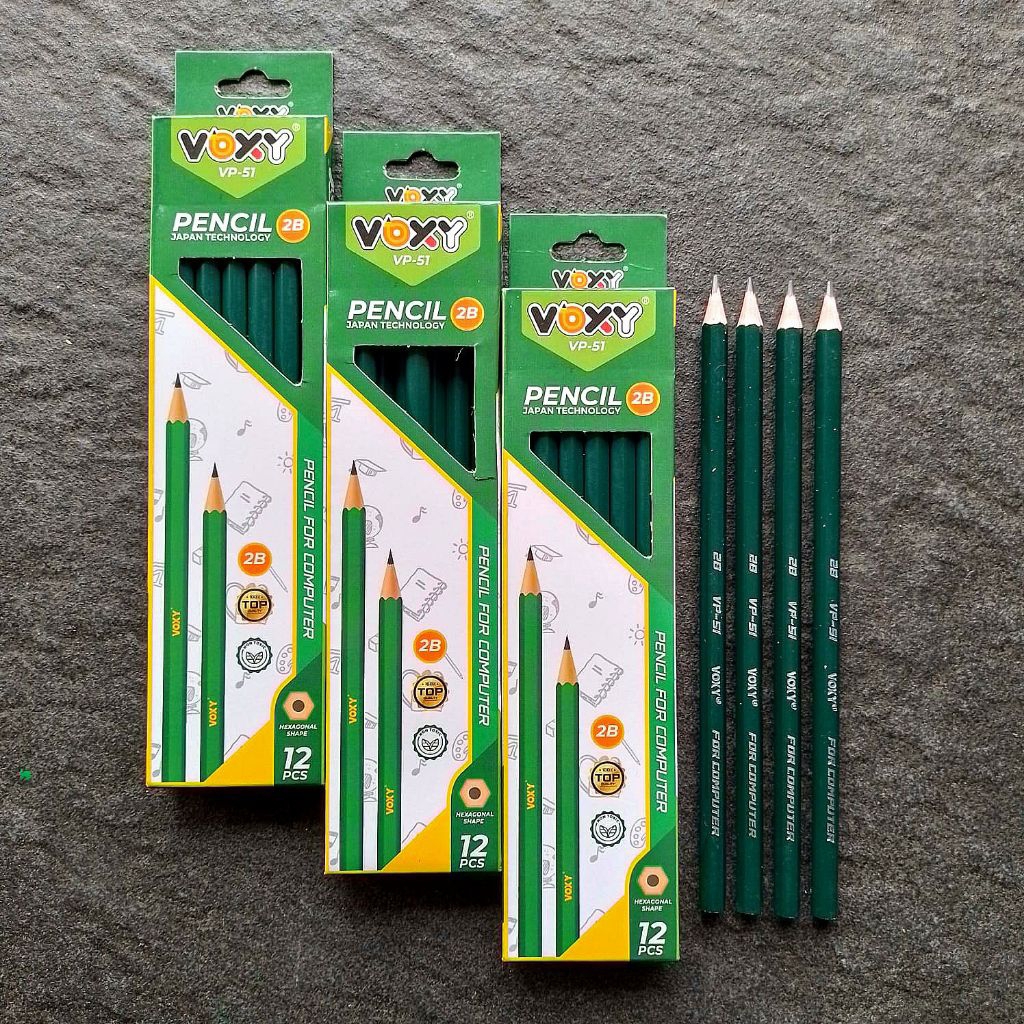 Jual Pensil Kayu Pensil 2B Voxy VP-51 Hijau ( 12 Pcs ) [ Original ...