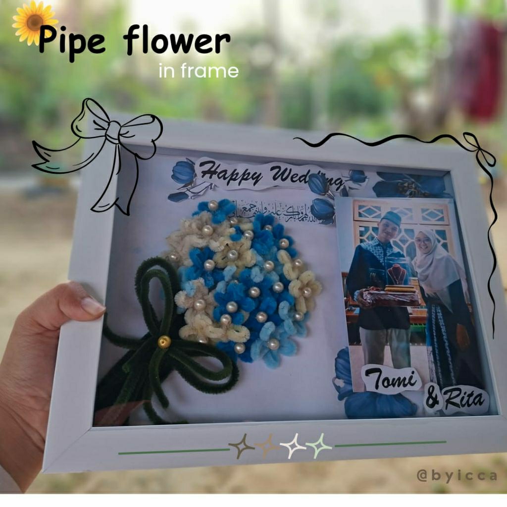 Jual FLOWERS IN FRAME | PIPE FLOWER | KADO WEDDING| KADO WISUDA | KADO ...