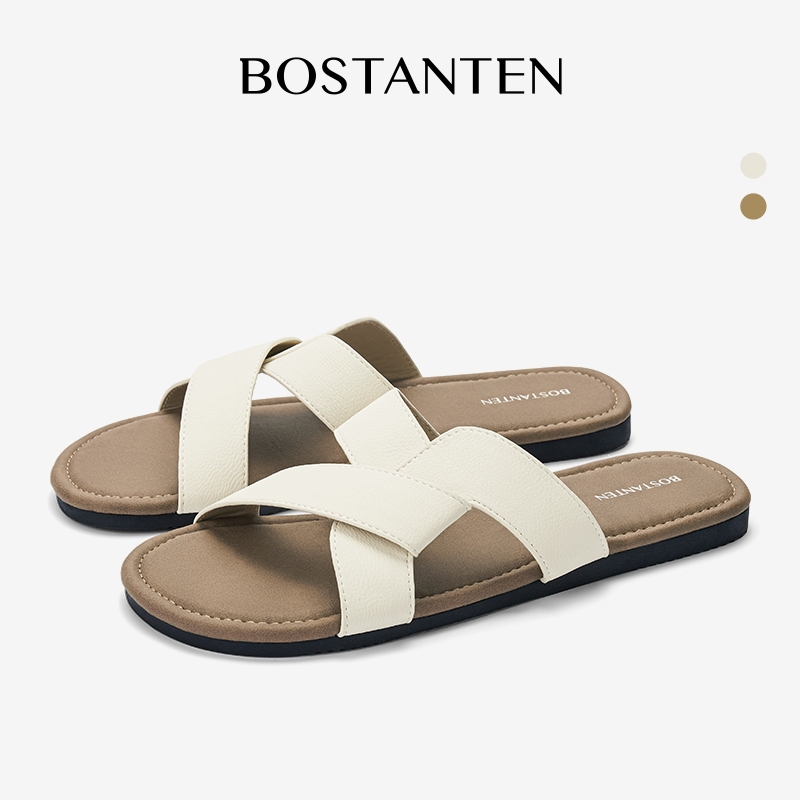 Jual [LuxChoco Coco Sandals] BOSTANTEN Sandal Flat Wanita Slop Flat Sol ...