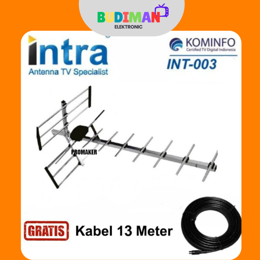 Jual Intra INT-003 Antena TV Digital 13M Free Kabel || Intra INT-003 ...