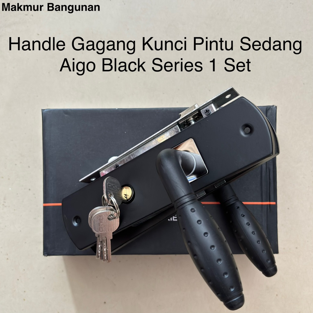 Jual Kunci Pintu Rumah Sedang Aigo Black Series | 1 Set Handle Gagang ...