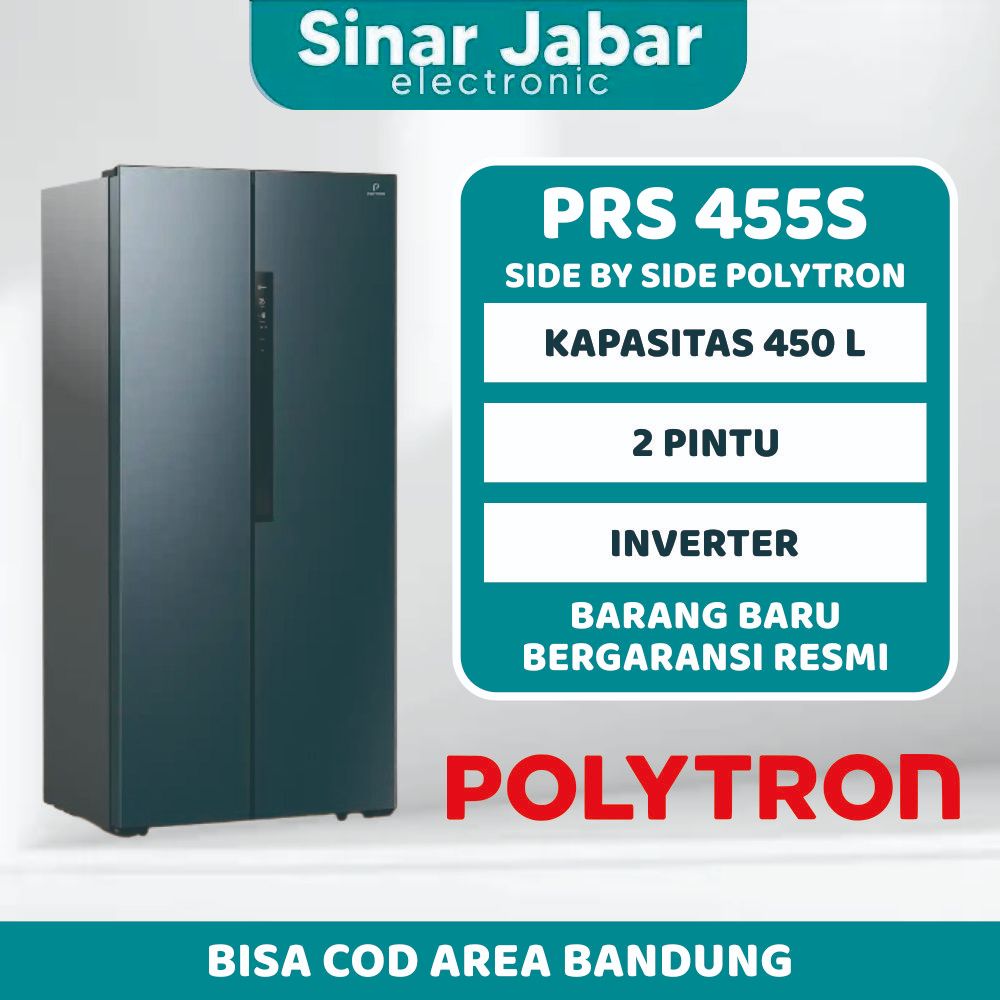 Jual POLYTRON Side By Side Kulkas 2 Pintu 450 Liter PRS 455S Low Watt ...