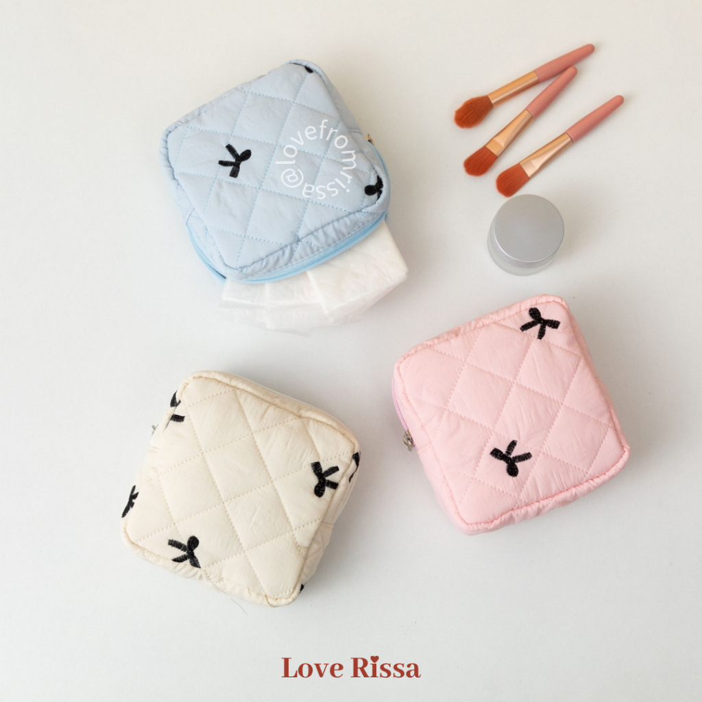 Jual [RISSA] Pouch Ribbon Coquette Mini Tas Make Up Pouch Travel ...