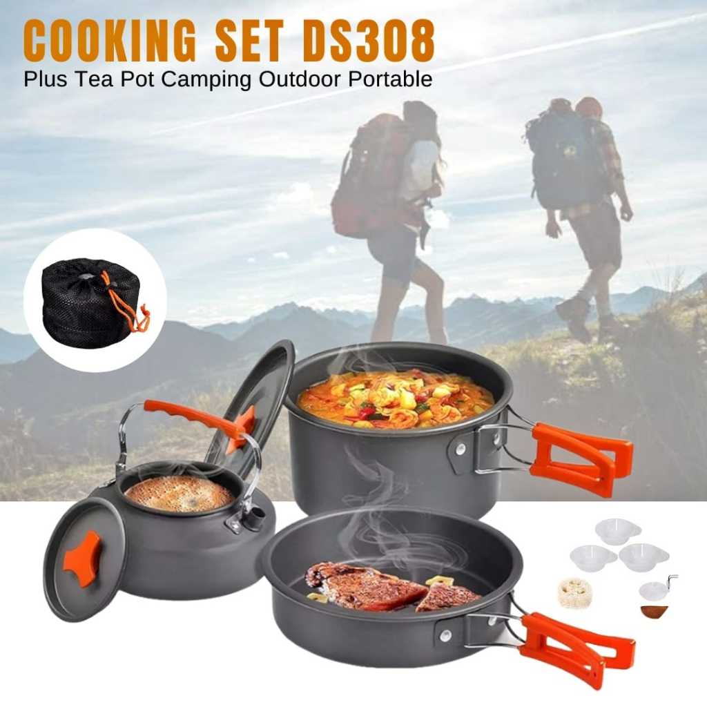 Jual Cooking Set Nesting DS308 Alat Masak Camping DS 308 plus Teko ...
