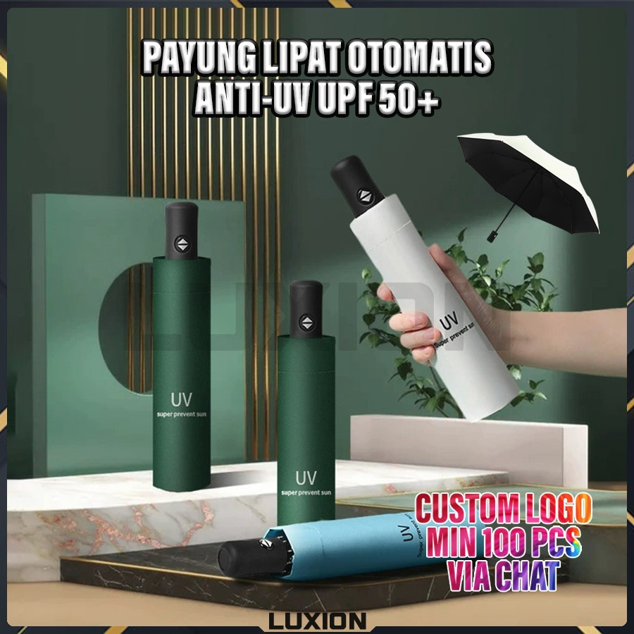 Jual [LUXION] Payung Otomatis Lipat 3 Anti UV UPF 50+ Souvenir Custom ...