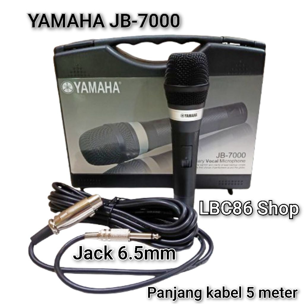 Jual Mic YAMAHA JB-7000 Microphone kabel plus koper warna Hitam ...