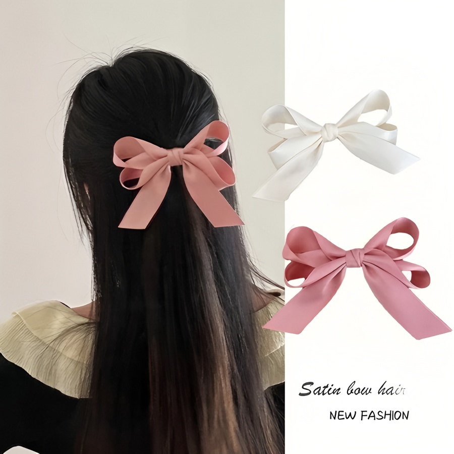 Jual COD Jepit Rambut Busur Korea Satin Klip Tepi High Style High Style ...