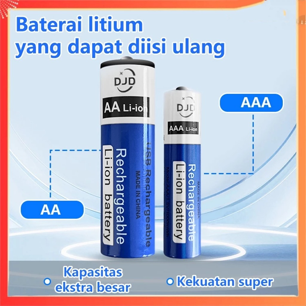 Jual 2pcs Baterai AA AAA Isi Ulang Cas DJD Rechargeable, Baterai Cas ...