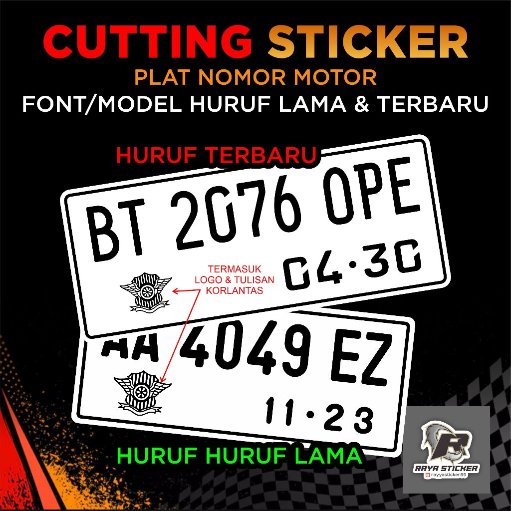 Jual STICKER CUTTING ANGKA HURUF PLAT MOTOR TERMURAH I MODEL HURUF ...