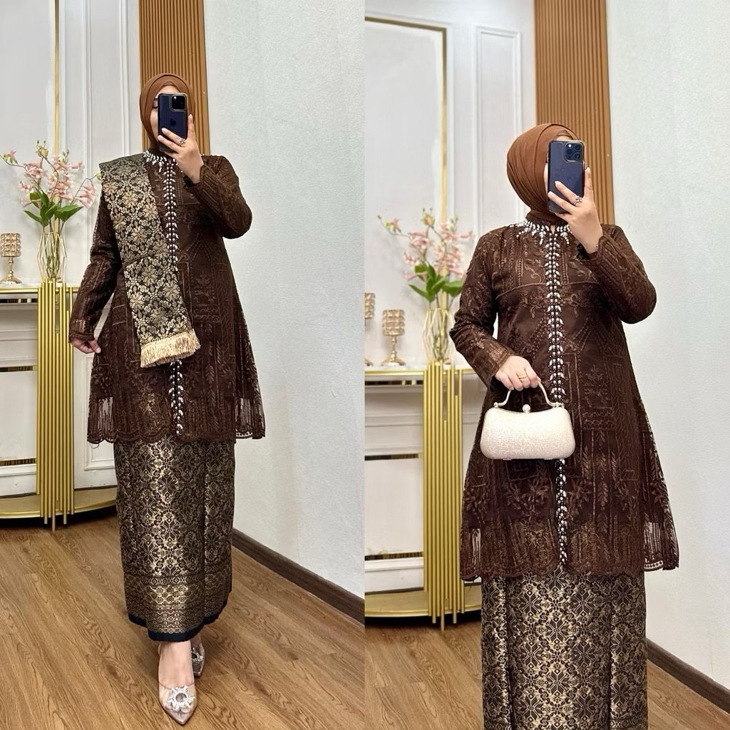 Jual Setelan Tunik Alisa Ld 130cm Busui One Set Kebaya Cocok Buat ...