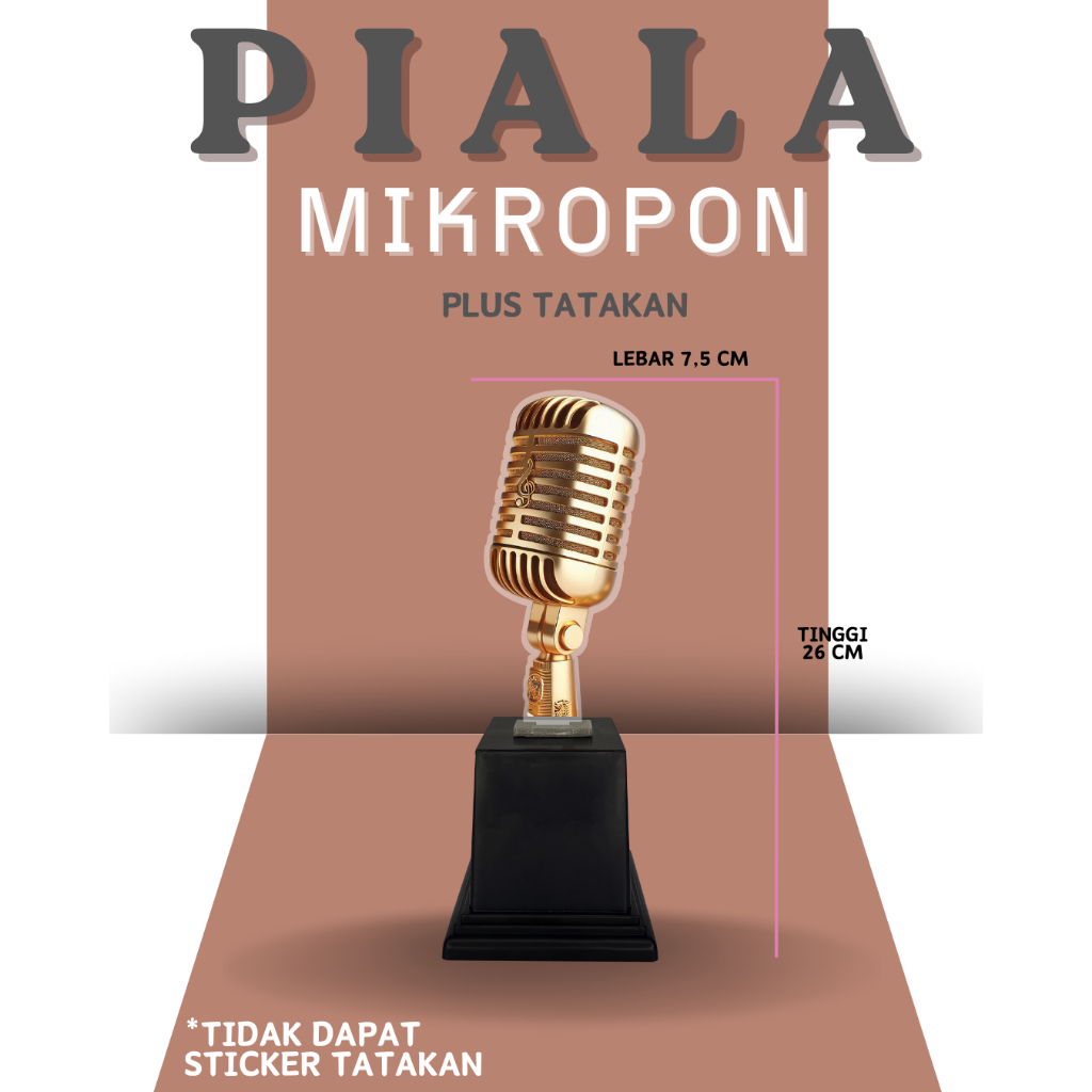 Jual Piala Akrilik Bentuk Mic Plus Tatakan Microphone Lomba Nyanyi ...