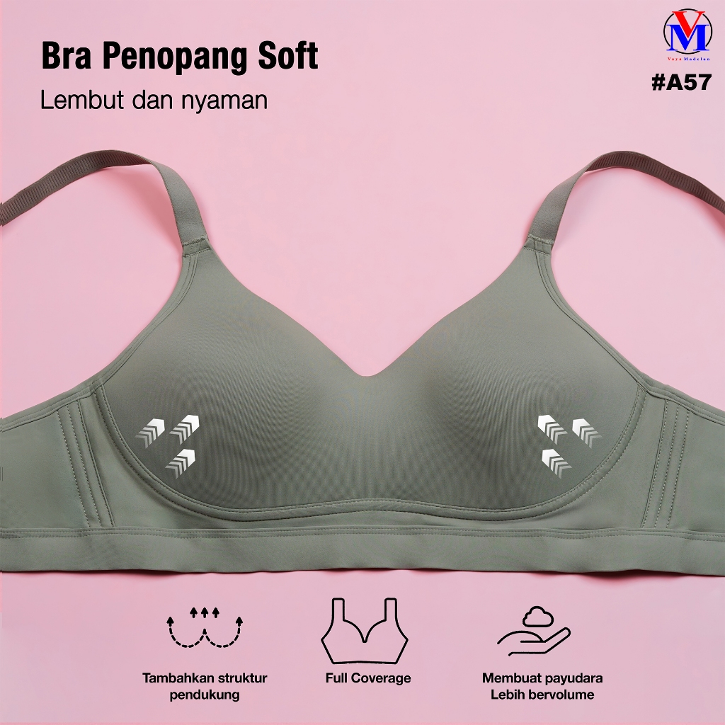 Jual Vaya Bra Bahan Soft Premium Tanpa Kawat Cup B Kait 3 Art A57 ...