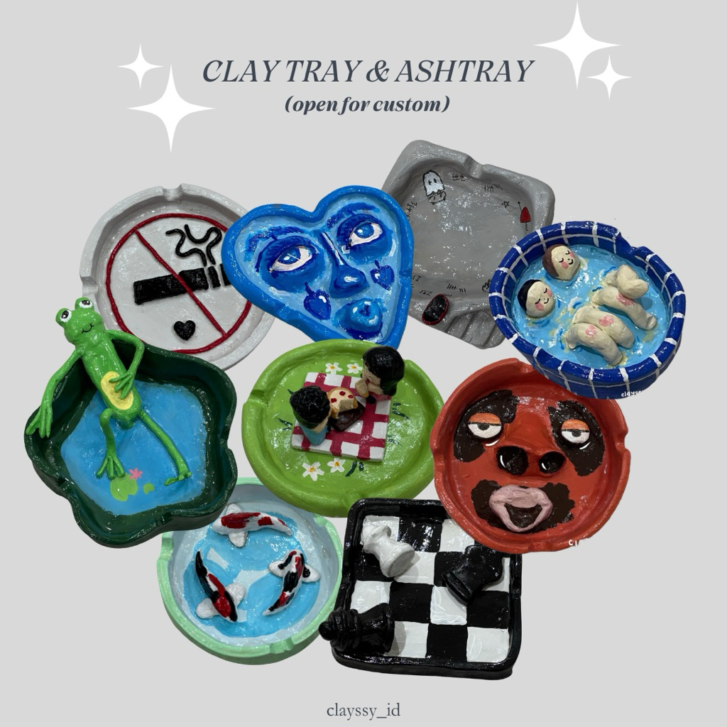 Jual [OPEN CUSTOM] clay tray/trinket dish/clay ashtray - READY STOCK ...