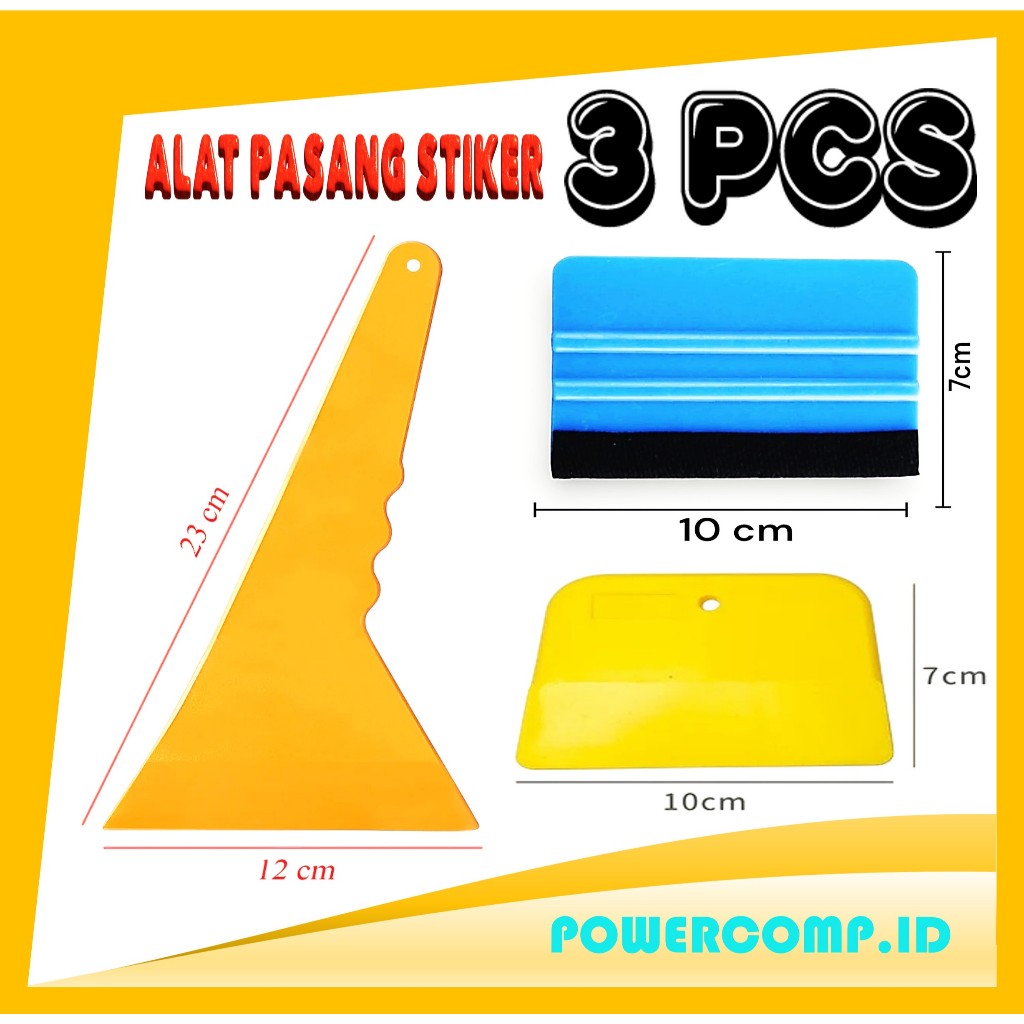 Jual Set Alat Pasang Stiker 3 in 1 - Squeegee Plastik Karet + Scraper ...