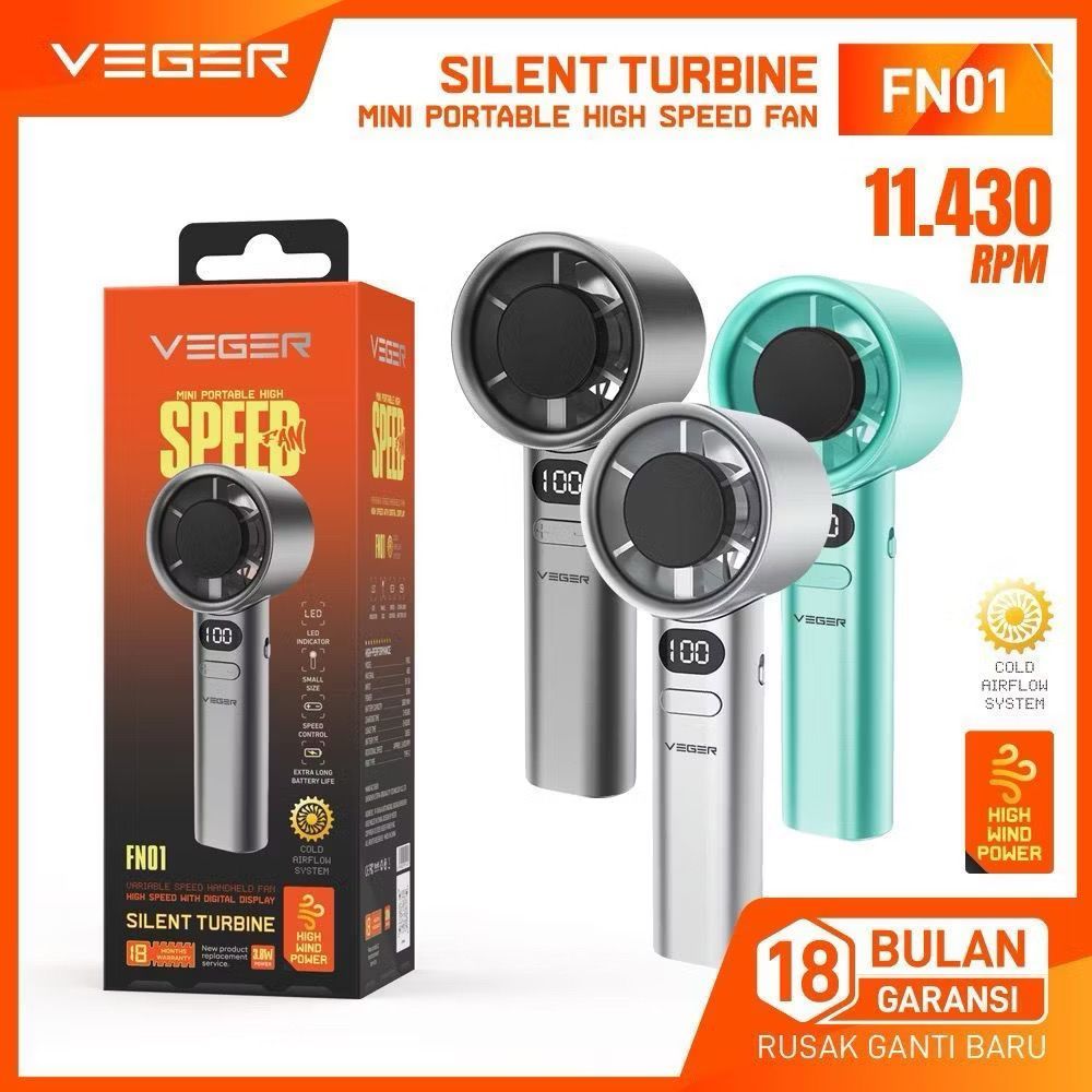 Jual VEGER FN01 Kipas Angin Mini Portable Silent Turbine - Mini High ...