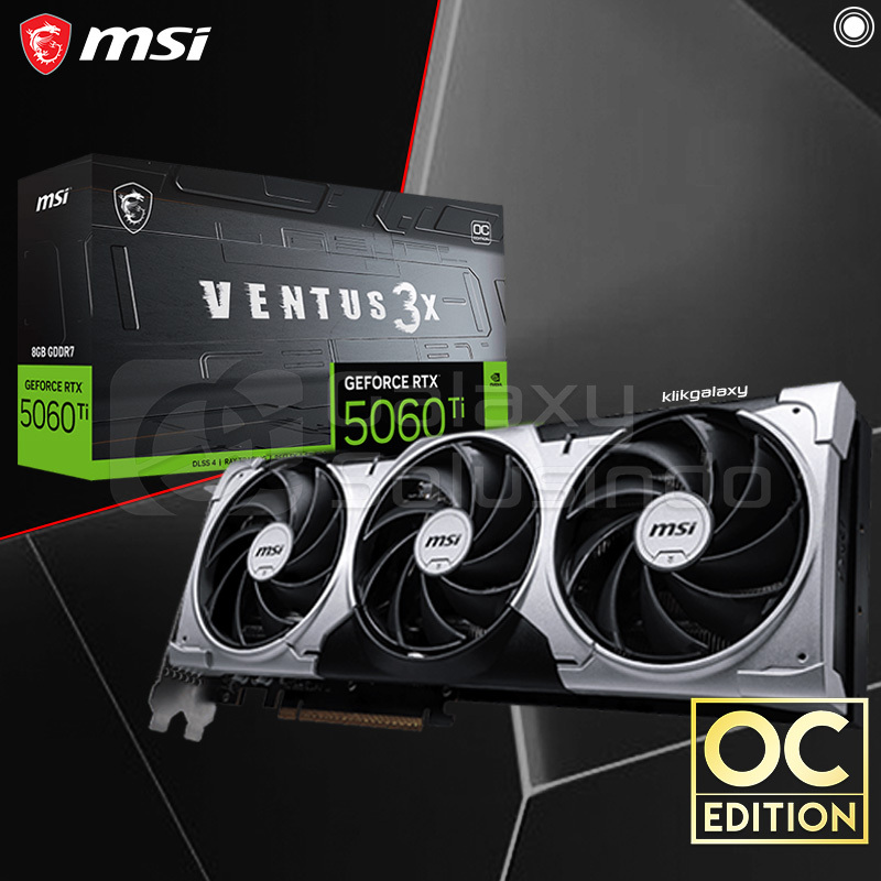 Jual MSI GeForce RTX 5060 TI VENTUS 3X 8GB OC GDDR7 - VGA RTX5060 DDR7 ...