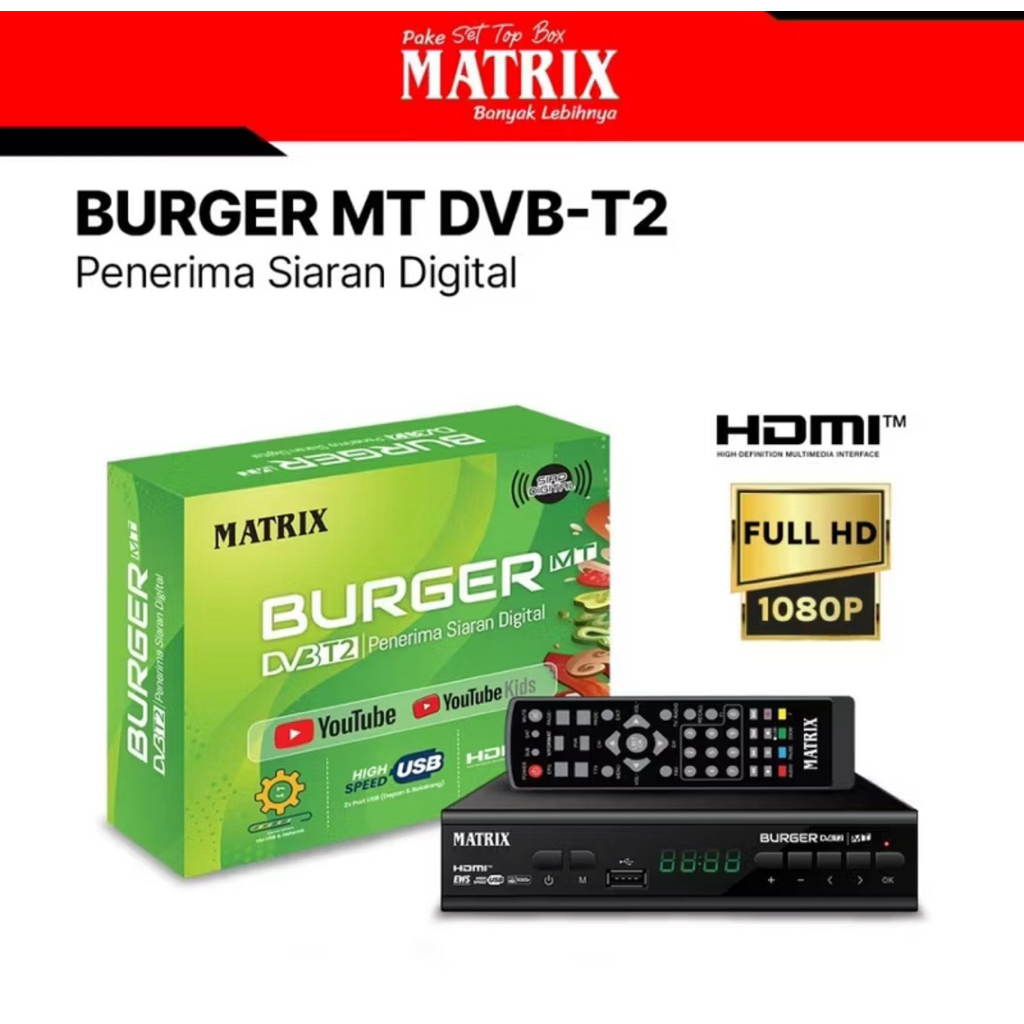 Jual MATRIX BURGER MT HIJAU Set Top Box STB Receiver Matrix DVB T2 HD ...