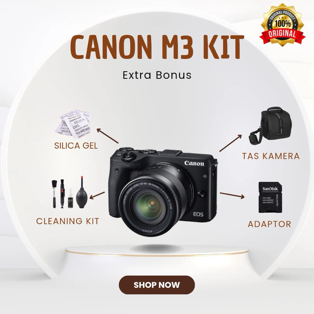 Jual CANON M3 KIT 15 45mm SIAP PAKAI | Shopee Indonesia