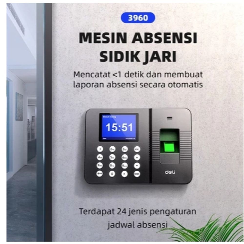 Jual Deli Fingerprint E3960 Mesin Absen Sidik Jari Attedance Garansi ...
