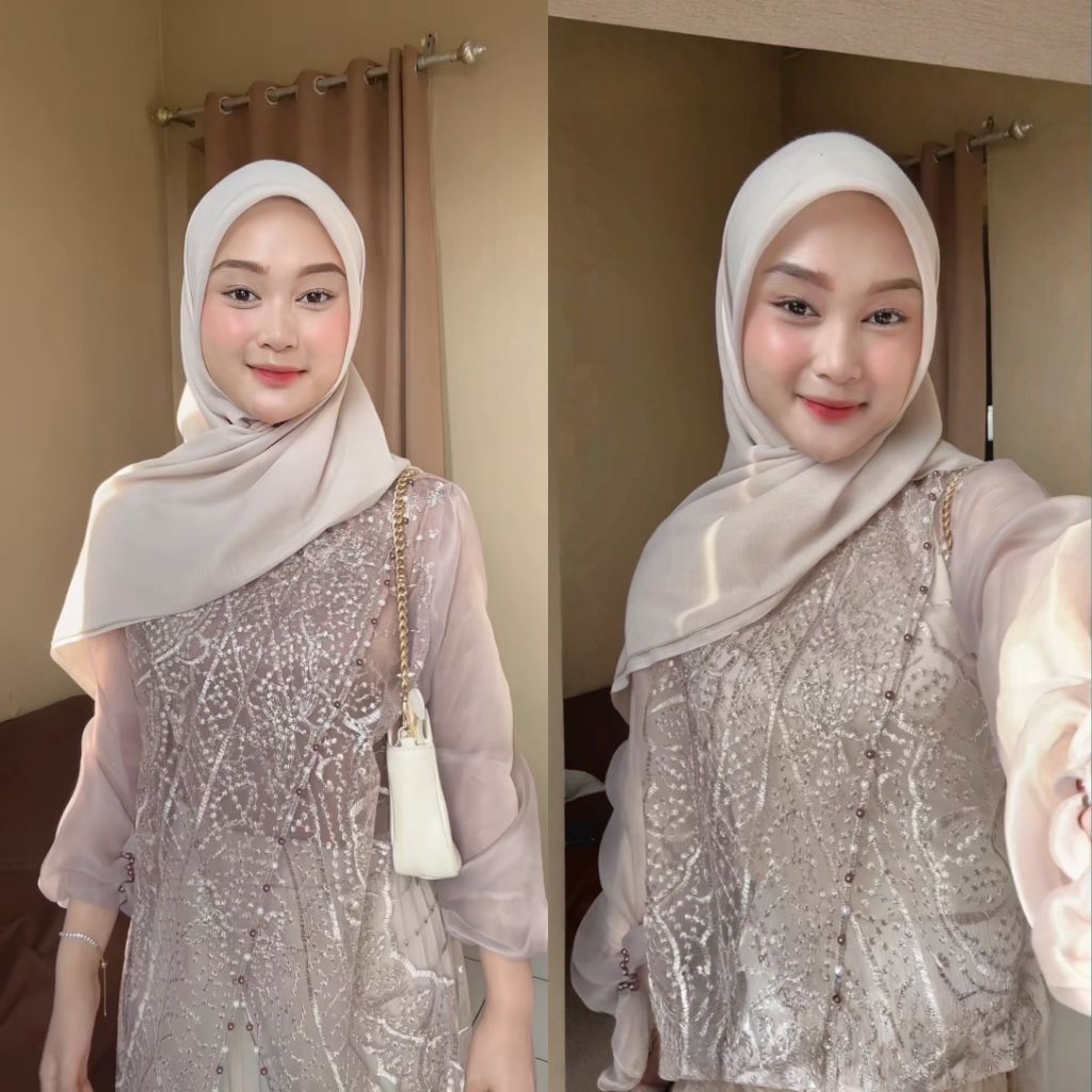 Jual Zize Outer Brokat Organza Full Payet / Tunik Brokat / Baju Lebaran ...