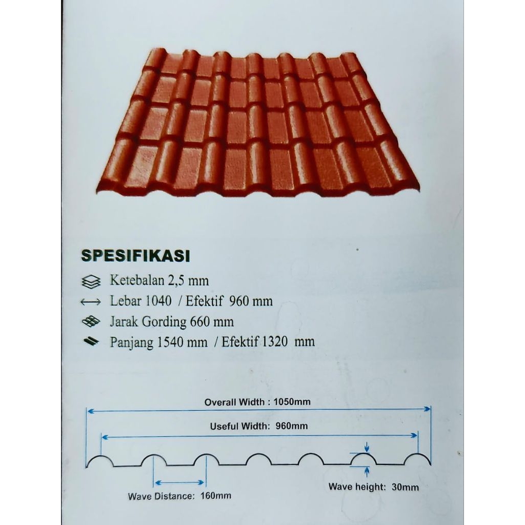 Jual Atap Genteng UPVC Insutop | Genteng PVC | Shopee Indonesia